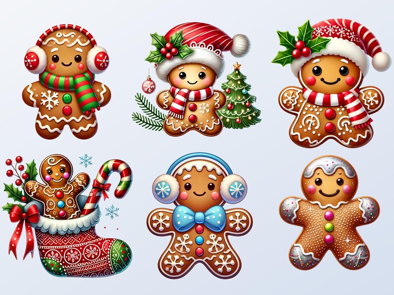 Gingerbread Clipart PNG, Christmas Cookie Digital Download, Holiday ...