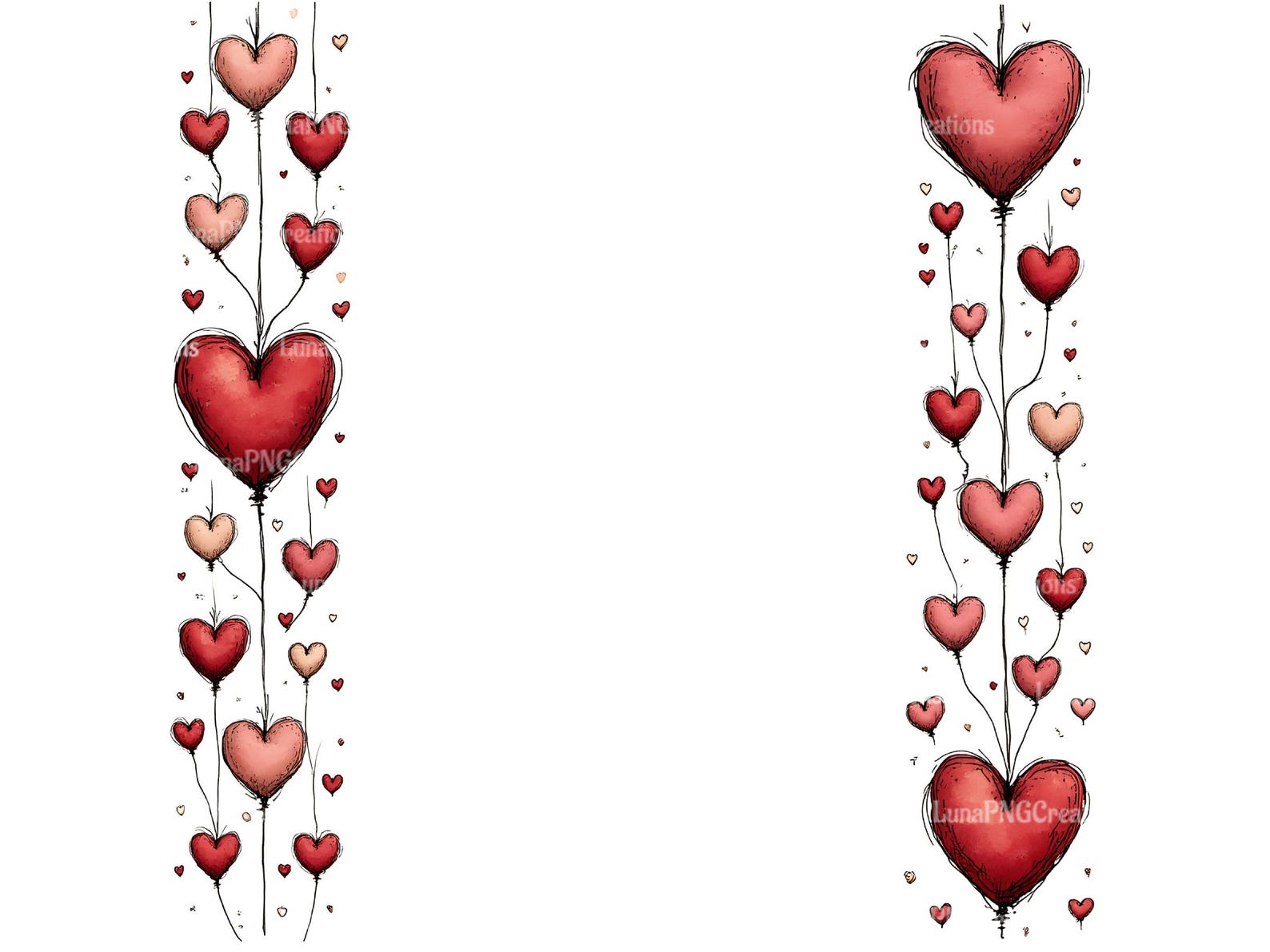 14 Valentine Frame PNG, Heart Borders Clipart, Love Scrapbook Graphics ...
