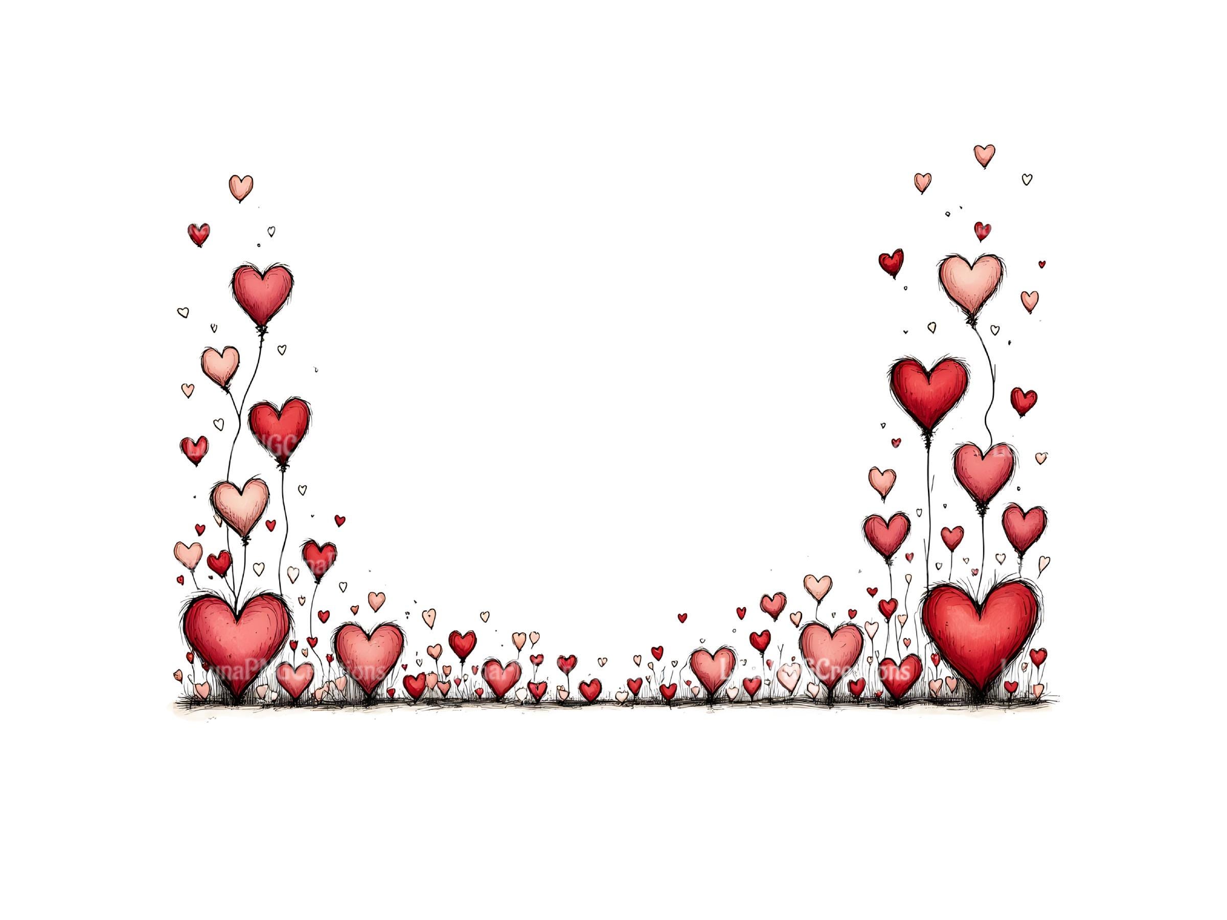 14 Valentine Frame PNG, Heart Borders Clipart, Love Scrapbook Graphics ...