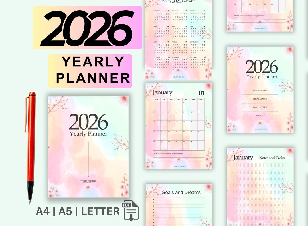 Charming 2026 Monthly Planner With Floral Artwork - Etsy