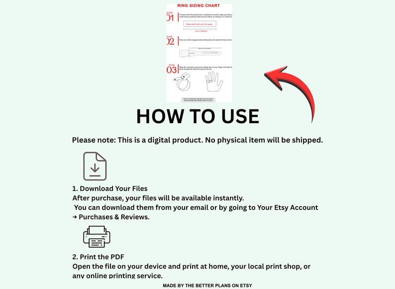 Printable Ring Sizer | Paper Ring Measurement Guide - Etsy