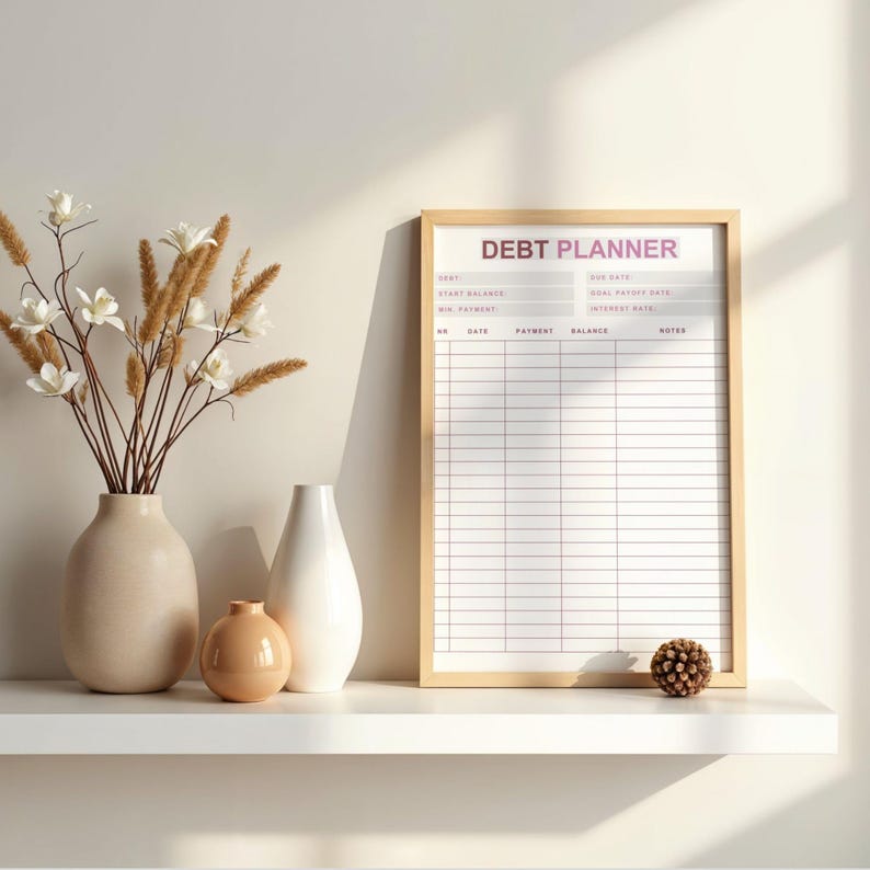Printable Debt Tracker | Payment Log & Balance Tracker | Simple Budget ...