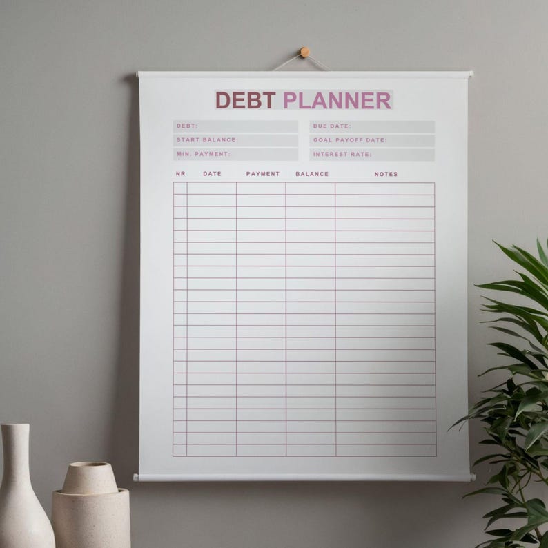 Printable Debt Tracker | Payment Log & Balance Tracker | Simple Budget ...