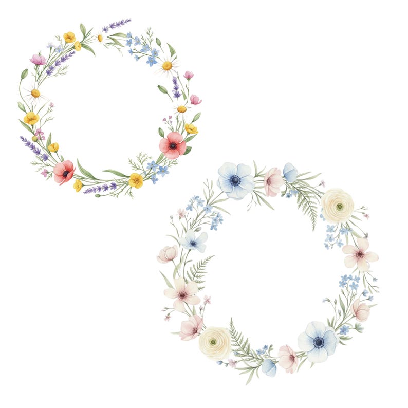 Watercolor Wildflower Wedding Clipart – Pastel Garden Flowers PNG ...