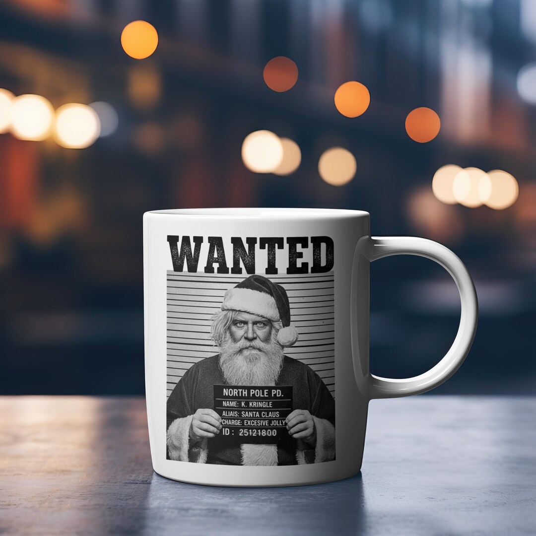 Santa Mugshot Wanted PNG | Funny Christmas T-shirt Design | Santa ...