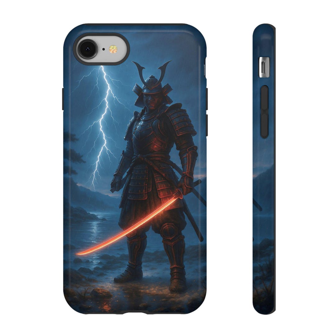 Samurai Warrior With Lightning Sword Phone Case | Tough Cases - Etsy