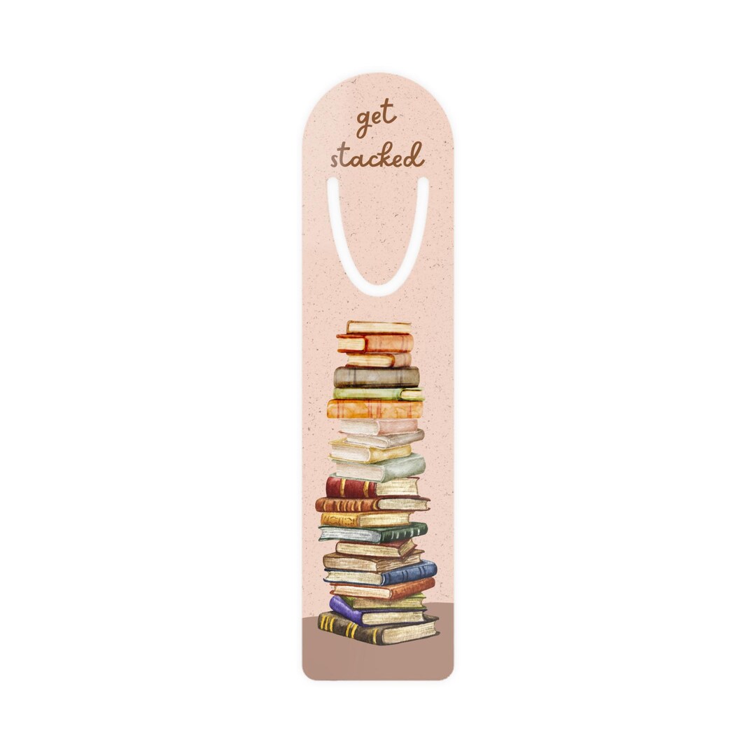 Stack of Books Bookmark | Get Stacked Reading Metal Bookmark - Etsy