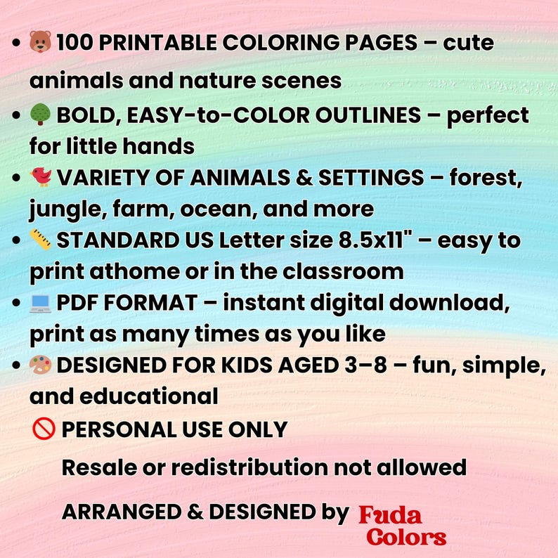 100 Easy Animal & Nature Coloring Pages for Kids | Printable Coloring ...