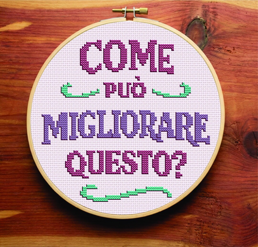 Come Può Migliorare Questo Cross Stitch Pattern • Italian Quote ...