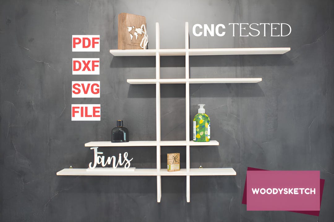 Modern Wall Shelf Svg | Geometric CNC File DXF PDF - Etsy