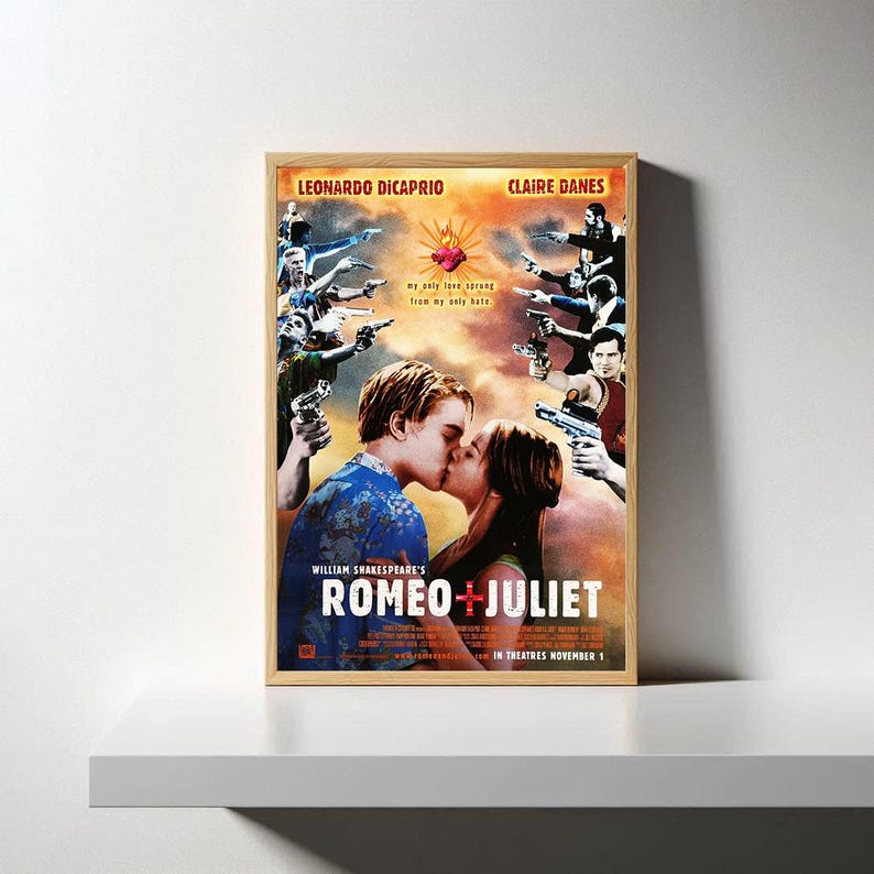Romeo and Juliet (1996) Love Fiction Film Poster, Modern Movies Art ...