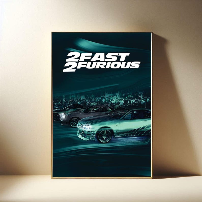 The Fast and the Furious Series Film Poster, Modern Movies Art Print ...