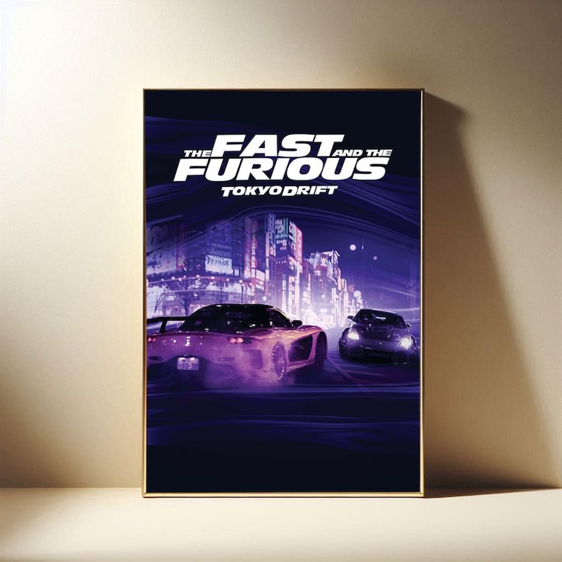The Fast and the Furious Series Film Poster, Modern Movies Art Print ...