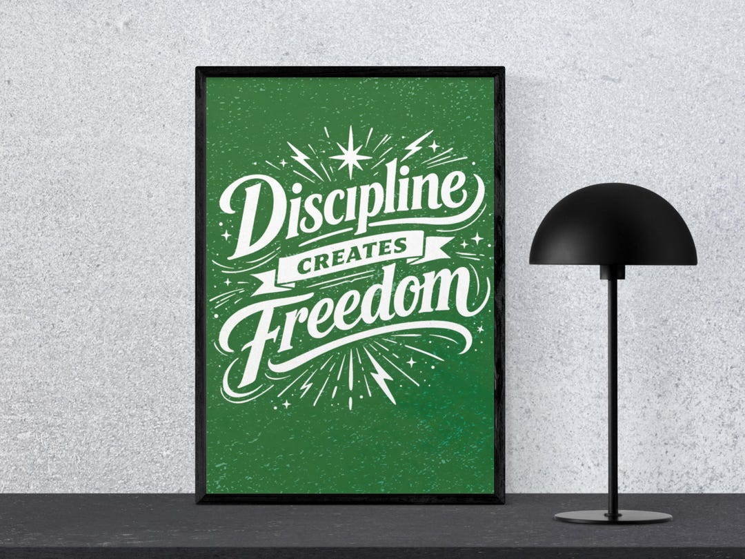 Discipline Creates Freedom Sage Green Wall Art Digital Download ...