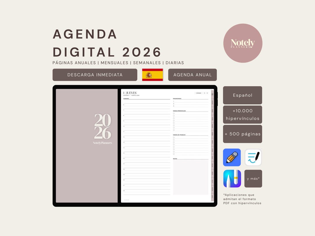 2026 Digital Planner (spanish) | for Goodnotes, Notability, and Others ...