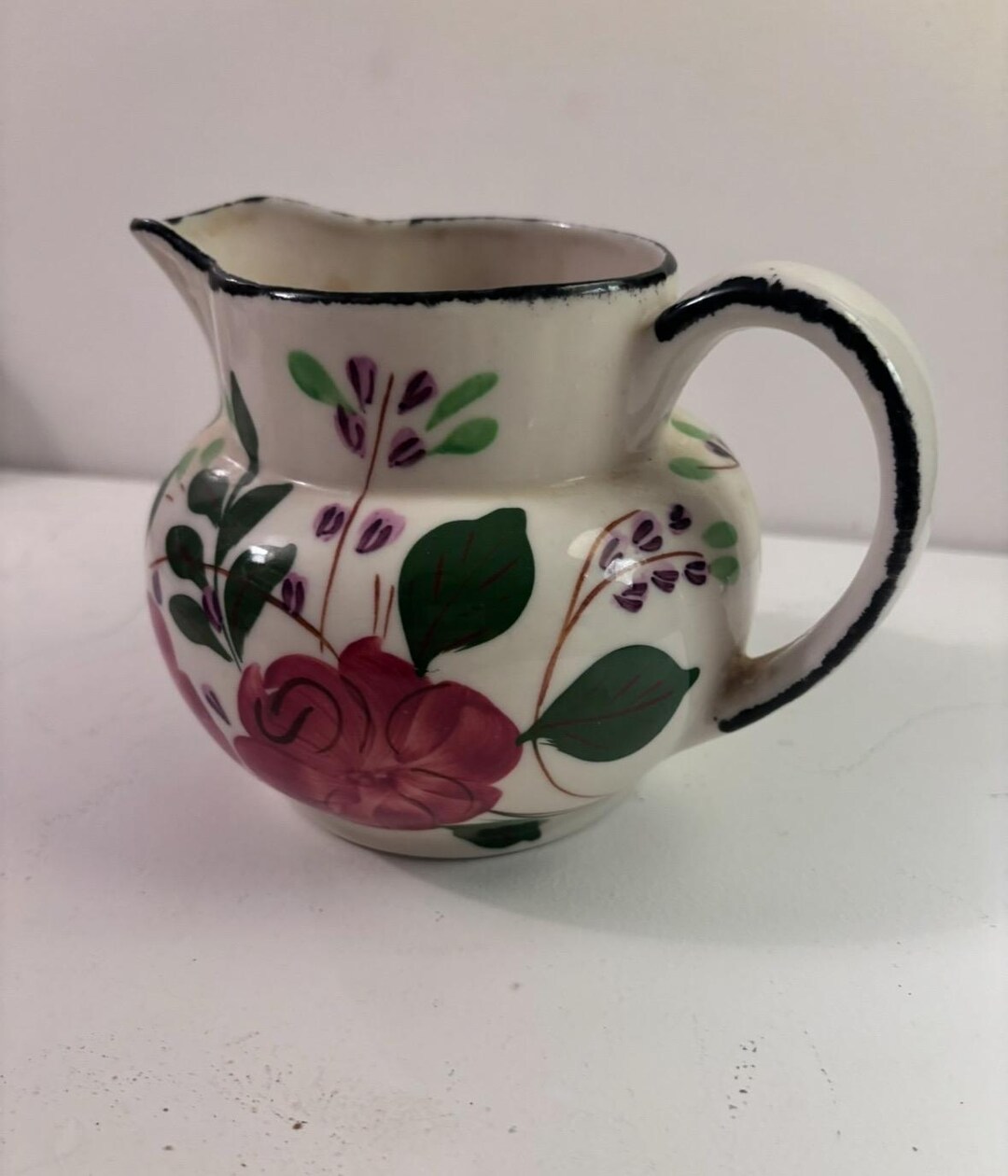 Blue Ridge Southern Pottery Hand Painted Floral Creamer | Vintage ...