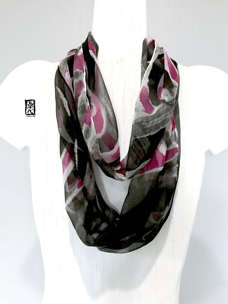 Silk Scarf Handpainted Infinity Scarf Circle Scarf Loop - Etsy