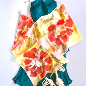 Scialle di seta blu seta dipinta a mano arte della pittura - Etsy Italia