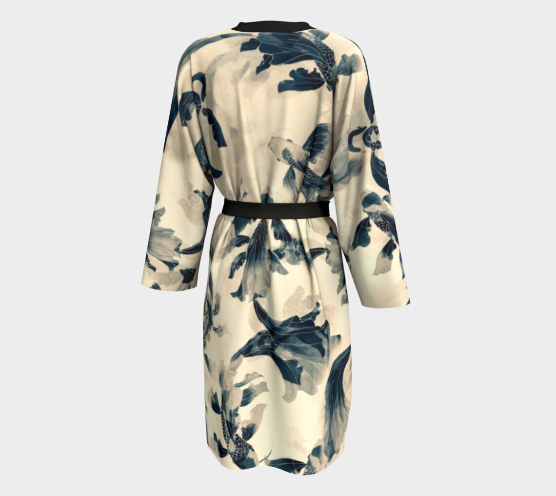 Japanese Kimono Robe Long Koi Fish Art Bridesmaids Robe | Etsy