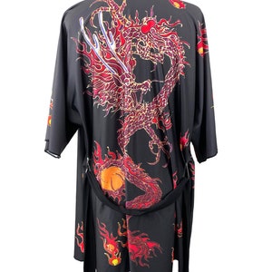 Dragon Silk Kimono Robe, Red Dragon, Amazing Strength of Women ...