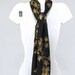 Silk Scarf Women, Black Silk Scarf Handpainted, Japan Scarf, Japan Art ...