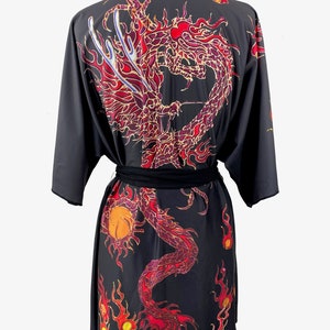 Dragon Silk Kimono Robe, Red Dragon, Amazing Strength of Women ...
