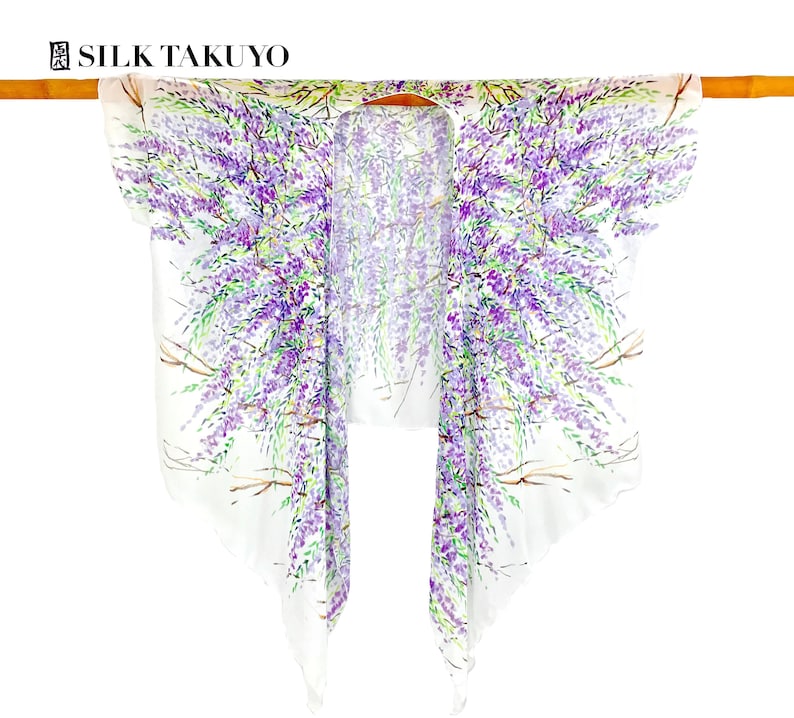 Kimono Cardigan Purple Wisteria Sheer Top Kimono Jacket | Etsy