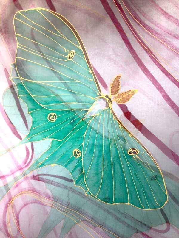 Hand Painted Silk Scarf Butterfly Wing Butterfly Scarves - Etsy Canada