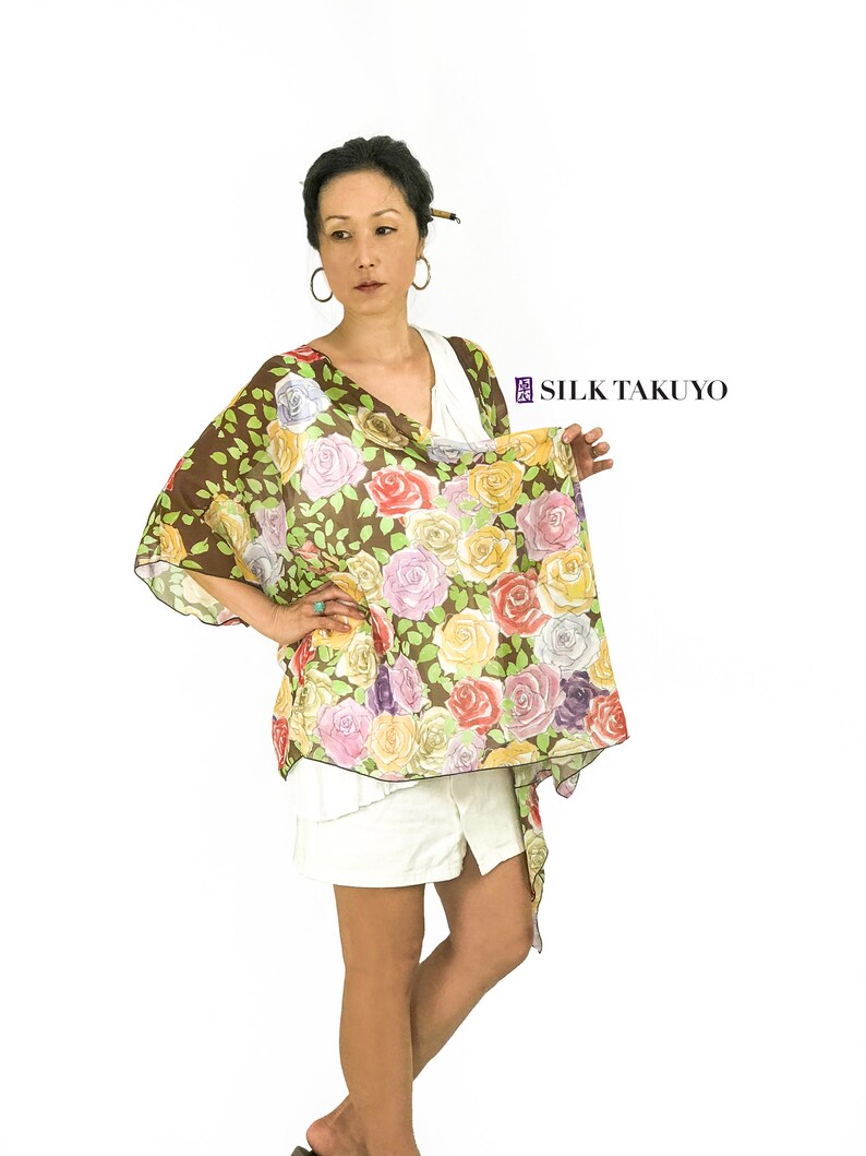 Sheer Kimono Top, Fringed Kimono Unique Gift for Her, Kyoto Rose Brown ...