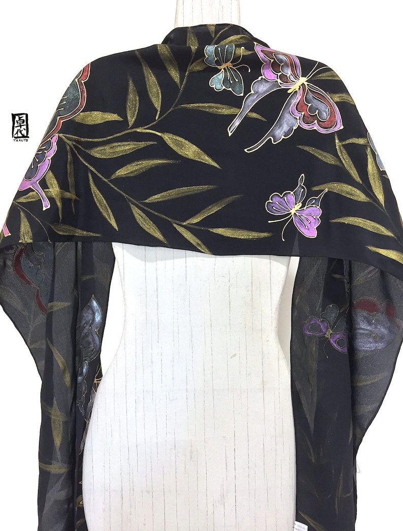 Hand Painted Silk Scarf Japan Silk Scarf Japanese Gift silk | Etsy