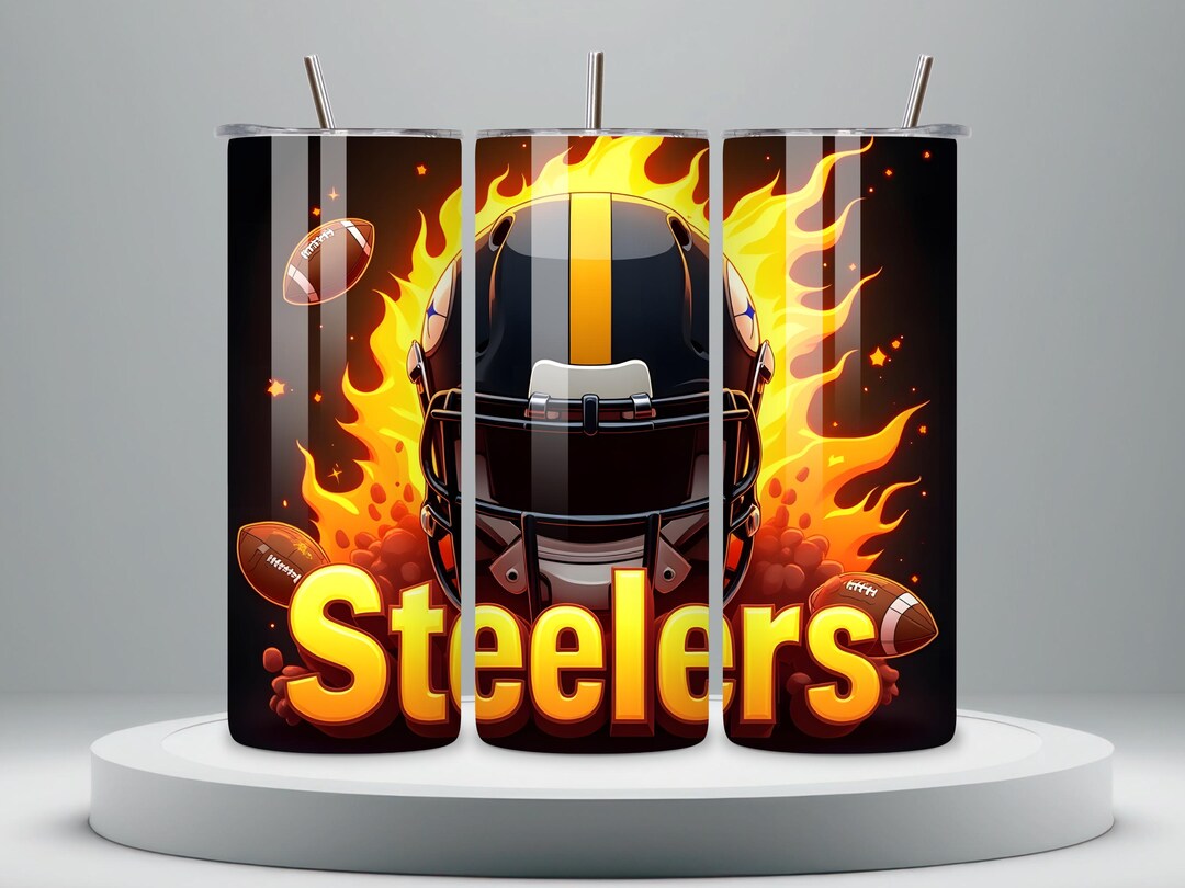 Steelers Football PNG for Sublimation Tumbler Wrap, Game Day Helmet ...