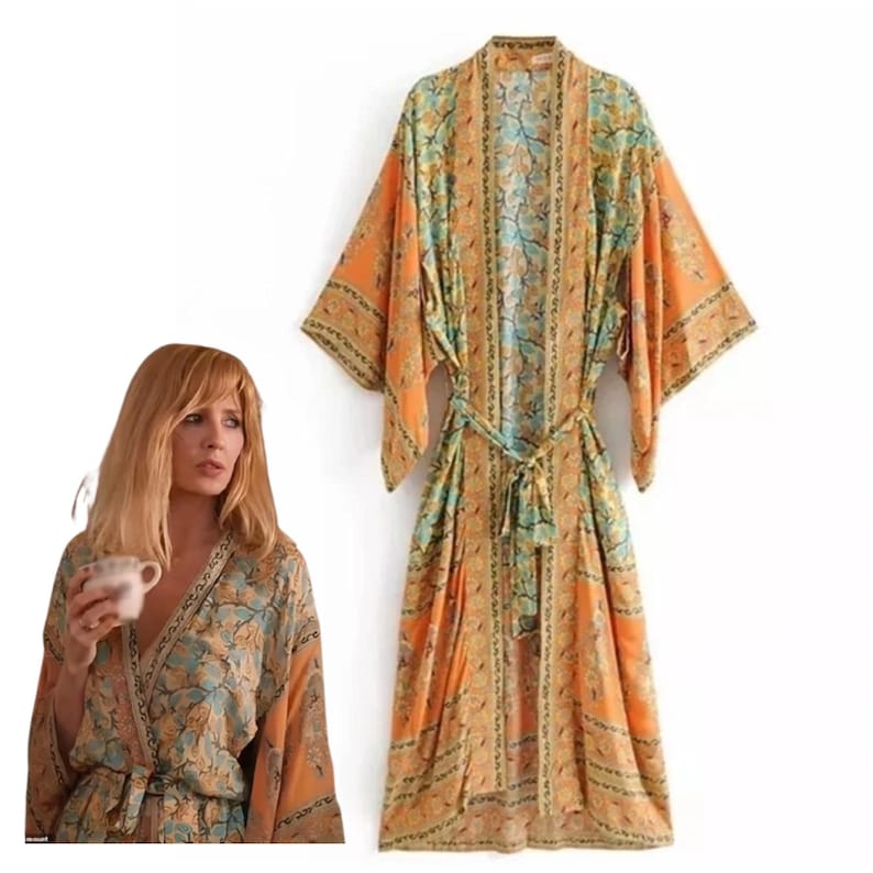 Beth Dutton Blumenrobe | Kelly Reilly Yellowstone Byron Bay Kimono ...