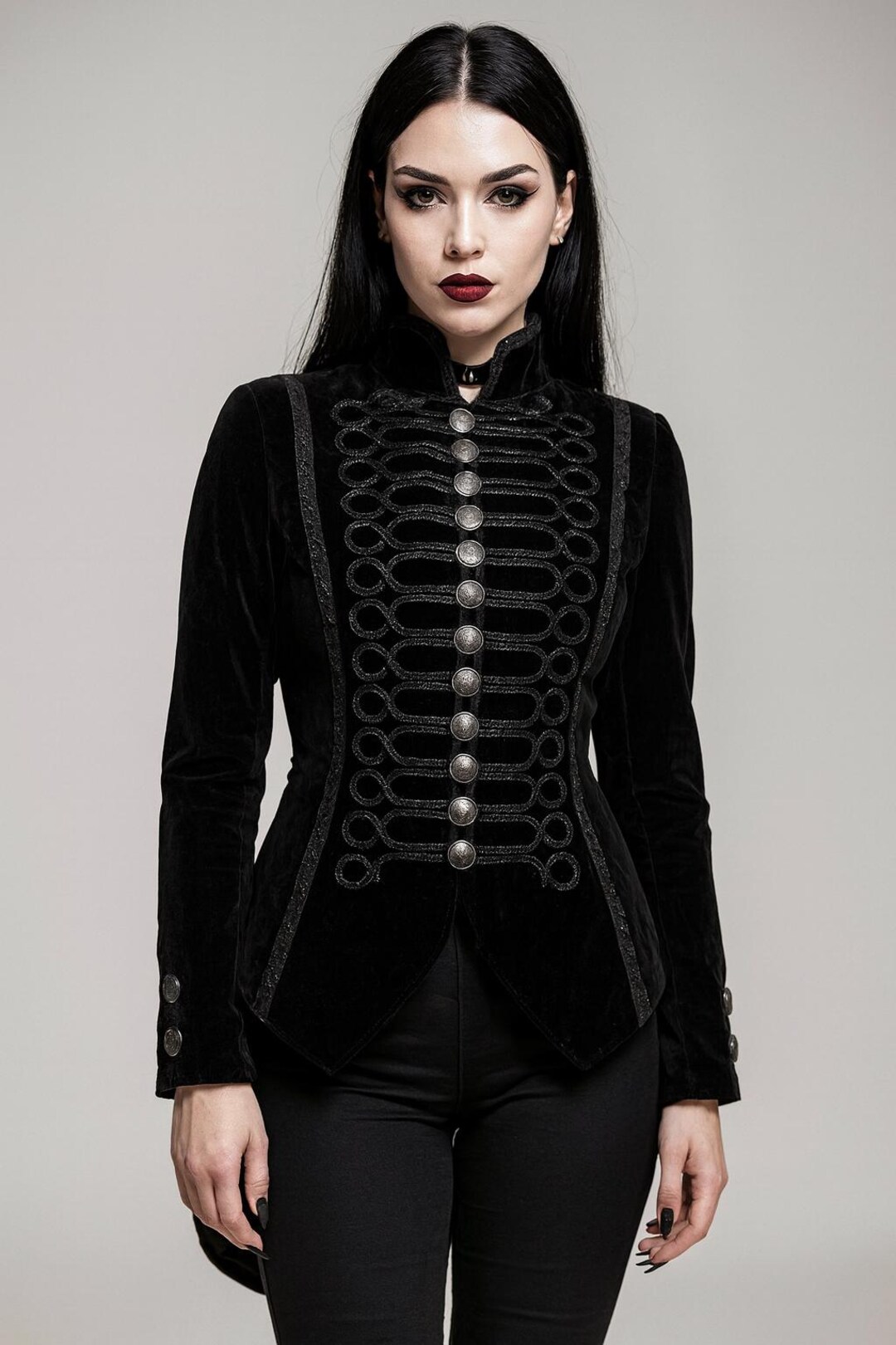 Women’s Black Velvet Tailcoat | Gothic Conductor Marching Band Jacket ...