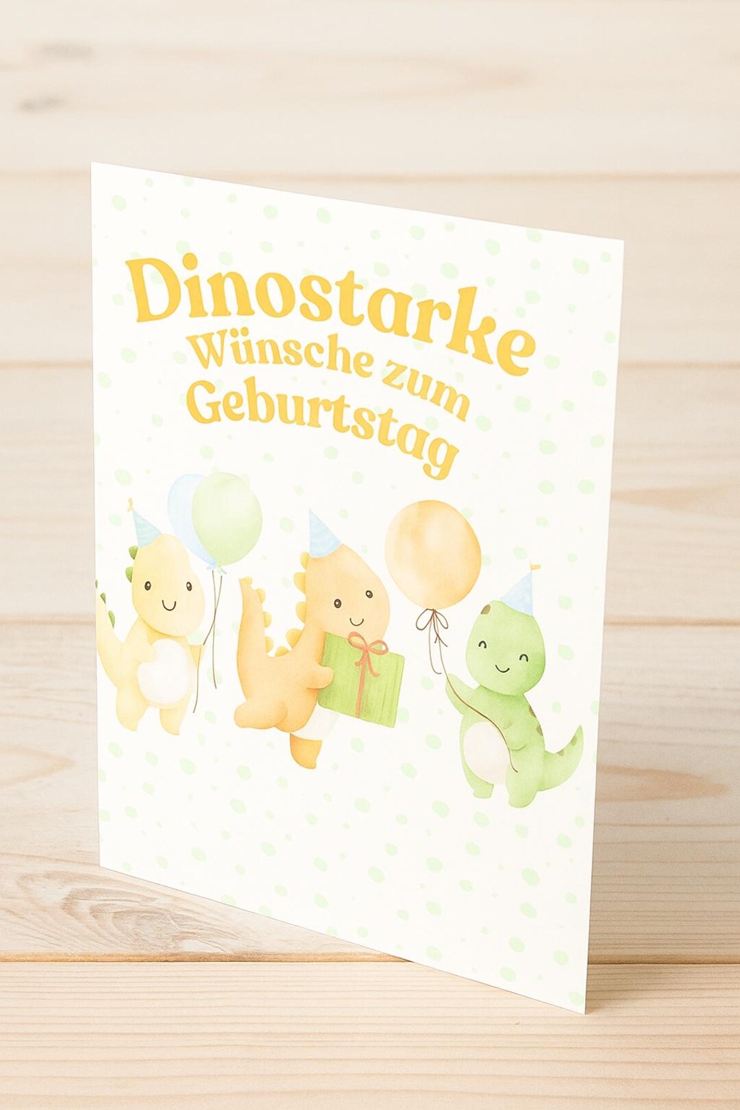 Dinosaur-themed Birthday Card for Children • Dinosaur Card With ...