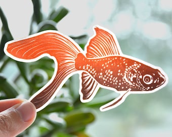 Goldfish Stickers One Inch Round Seals - Etsy