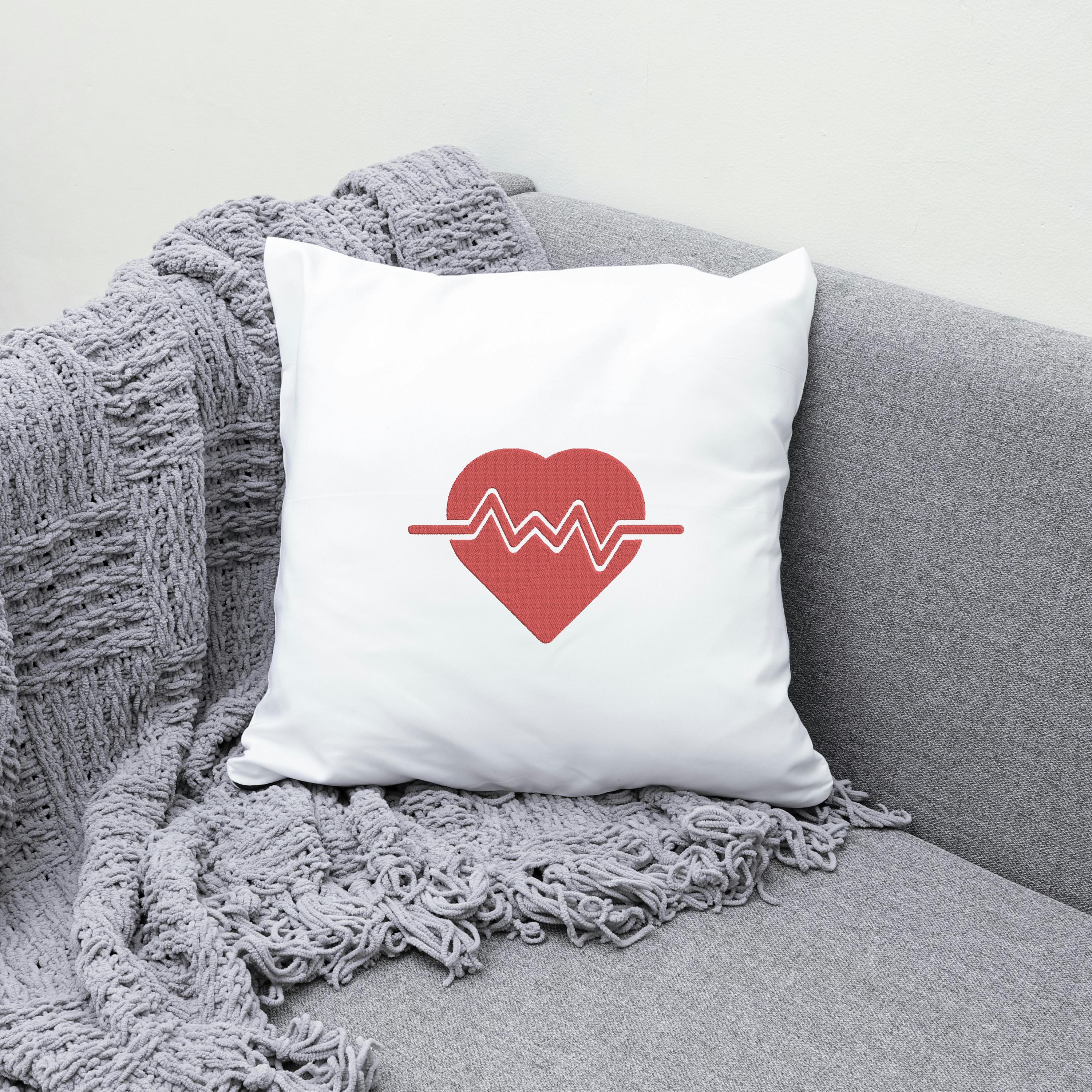 Heartbeat Embroidery Design | Heart Line | 2 Designs | Love Pulse ...
