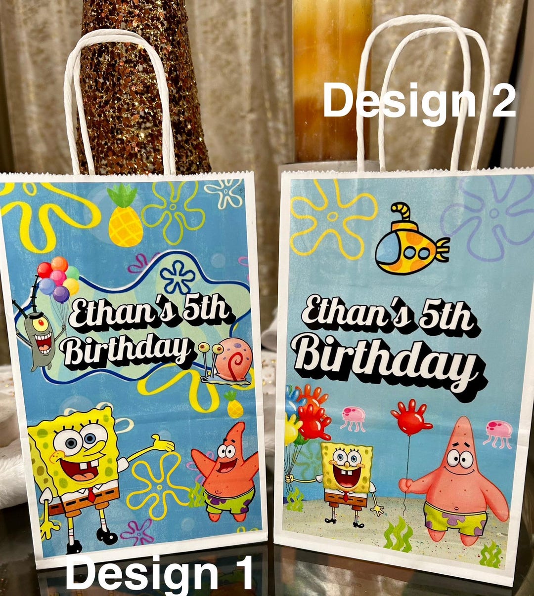 S-bob 15ct Favor Bags Personalize With Name and Age - Etsy