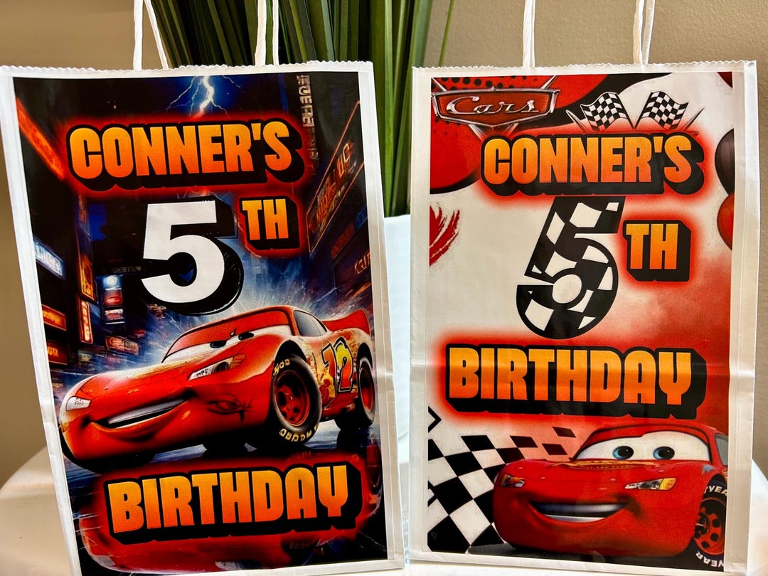 Cars Theme Favor Bags 15 Ct Personalized When Name and Age - Etsy