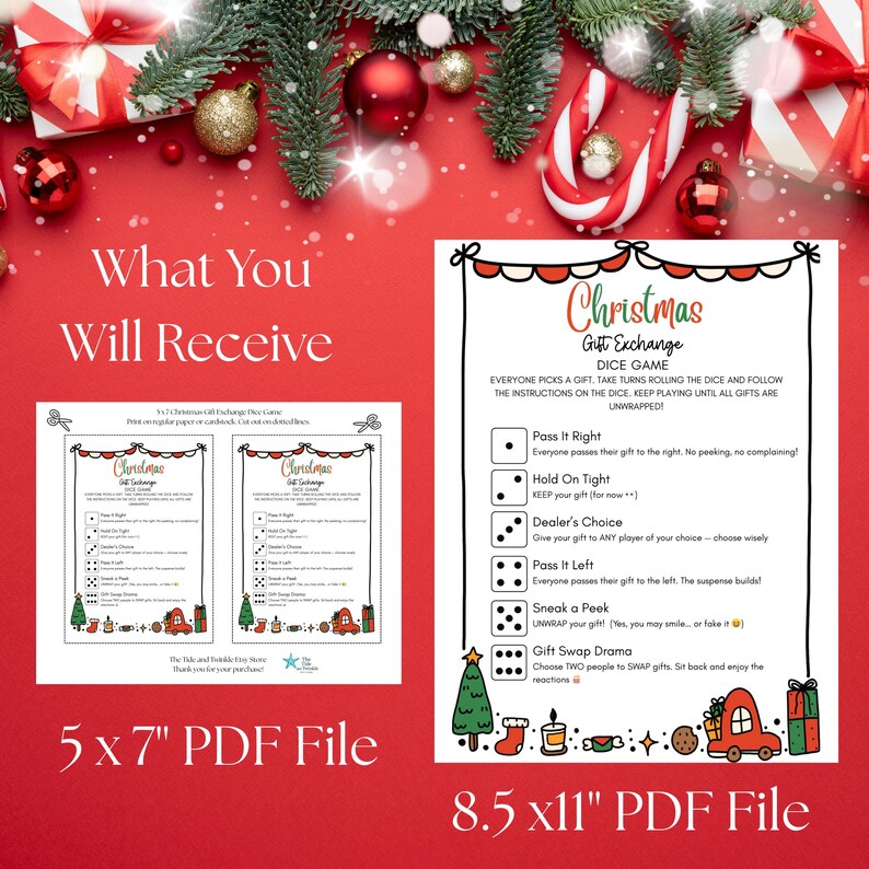 Christmas Gift Exchange Dice Game – Fun Holiday Party Game - Etsy