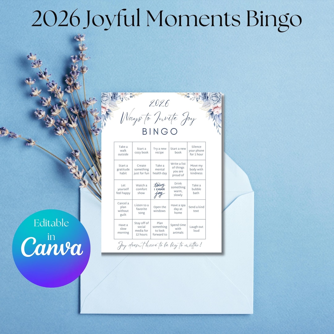2026 Invite Joy Bingo Card | Editable Canva Prompts (digital Download ...