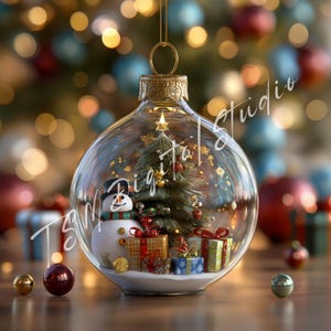 12 Stunning Christmas Bauble Clip Art for Wall Art, Crafts, Cards, High ...