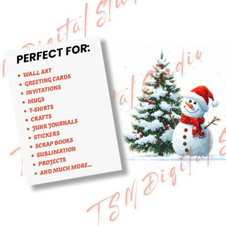 12 High Resolution Snowman Clip Art for Wall Art, Greeting Cards I High ...