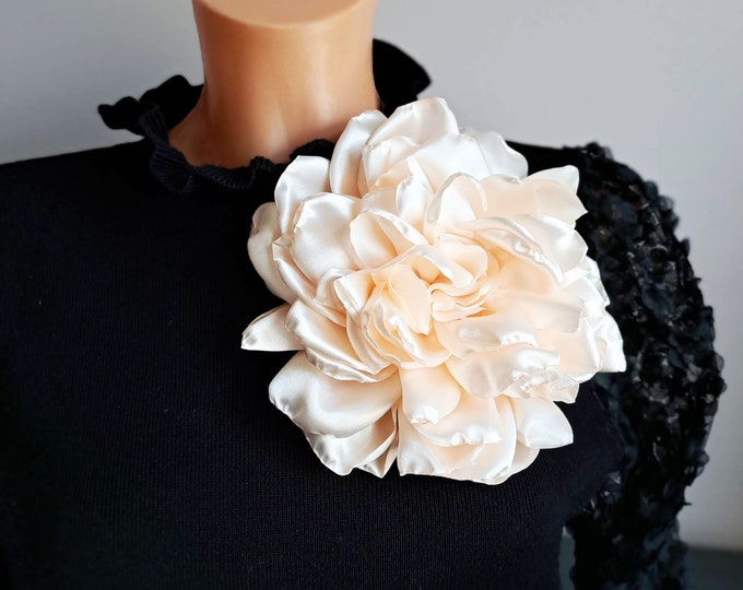 Pink Flower Brooch Gift for Women Silk Flower Pin Large Brooch Party ...