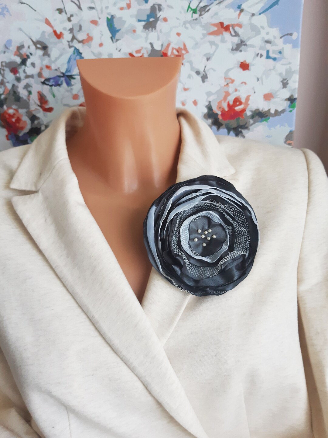 Fabric Flower Brooch Elegant Broach for Women Gift for Mom - Etsy