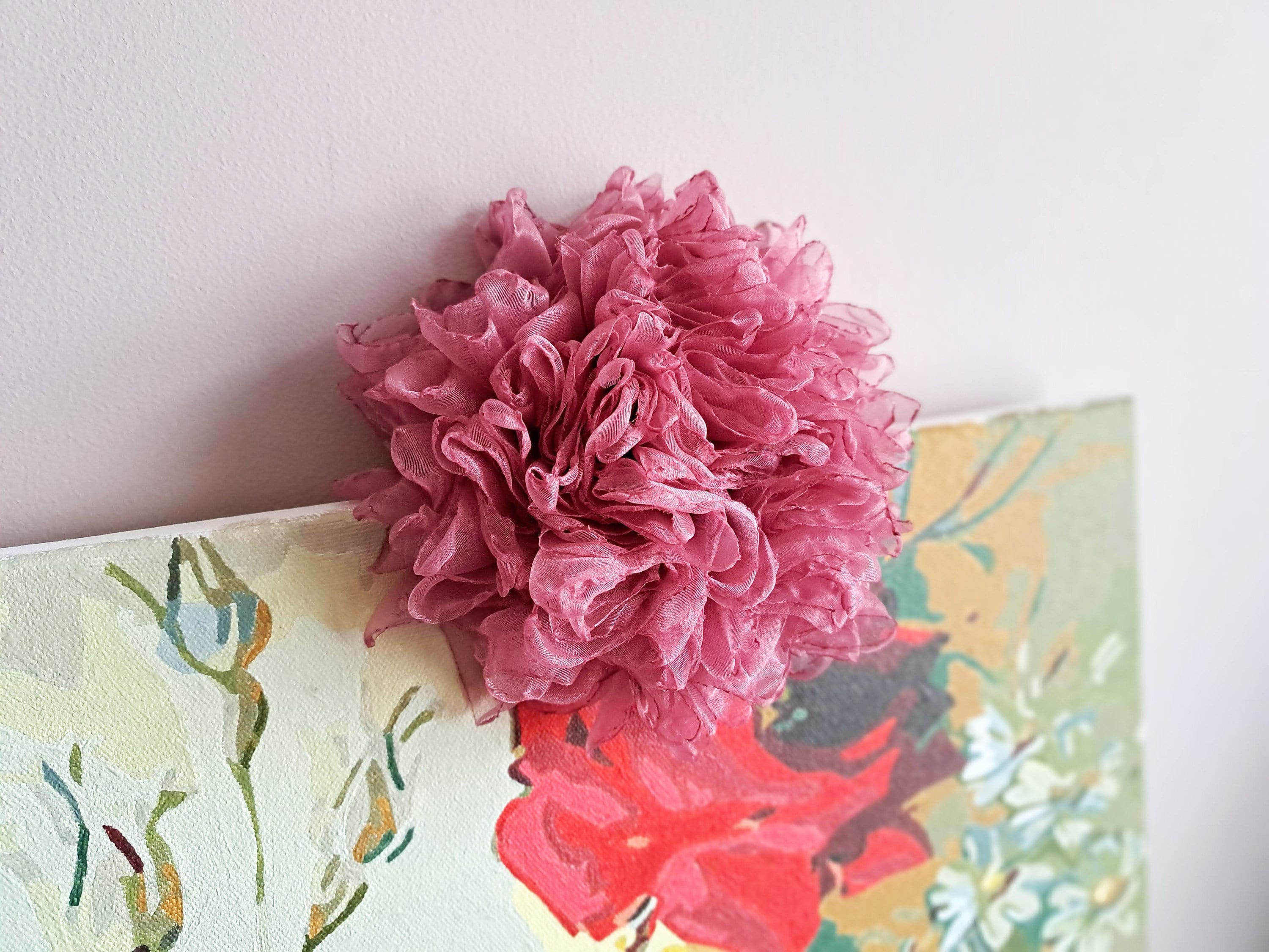 Pink Flower Brooch Organza Flower Pin Party Brooch Gift for Her Elegant ...