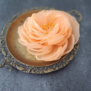 Large Yellow Flower Brooch Organza Flower Pin Elegant Flower Gift for ...