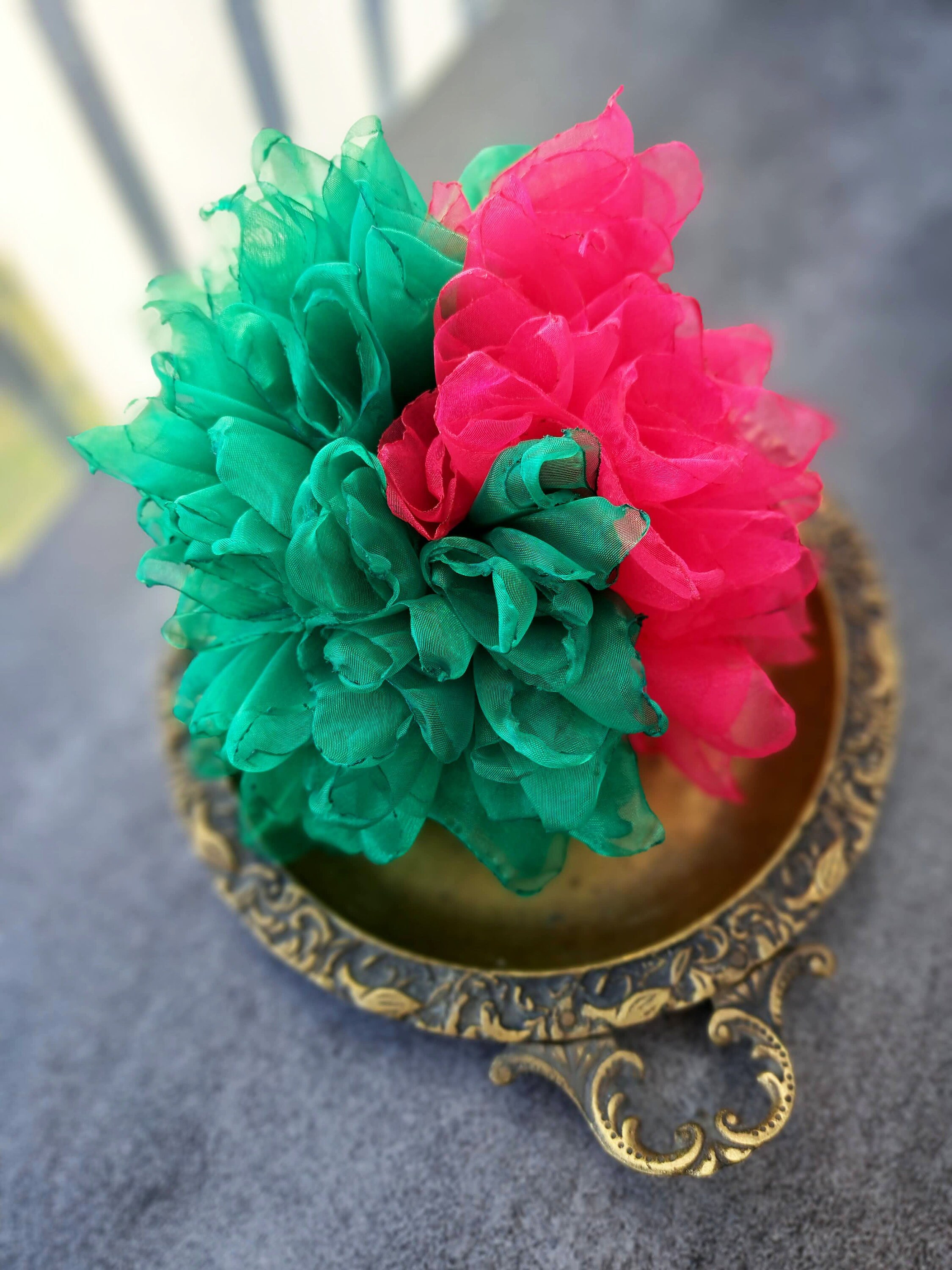 Broche fleur rose vert Broche grande fleur Broche florale élégante pour ...