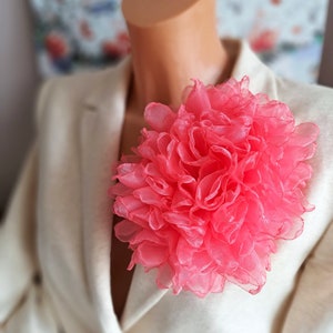 Pink Party Brooch Large Flower Brooch Elegant Brooch for Women Gift for ...