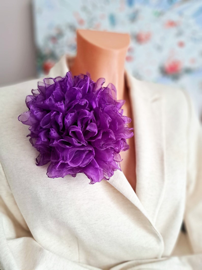 Purple Large Flower Brooch Elegant Brooch for Women Party - Etsy