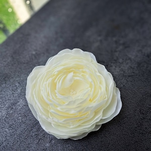 White Flower Choker Necklace Handmade Floral Choker Fabric Flower ...